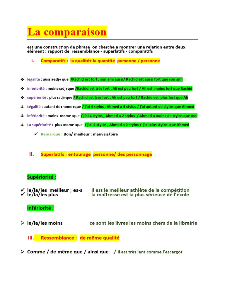 Outils et éléments de comparaison | PDF