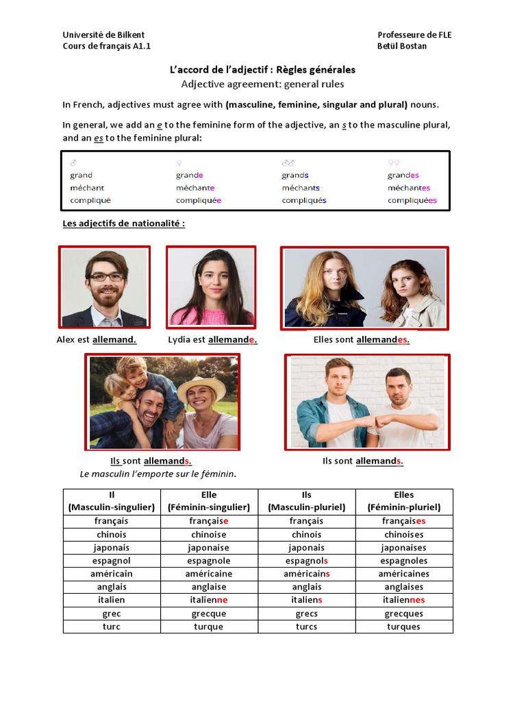 Les Adjectifs de Nationalité - Compressed | PDF | Linguistique ...
