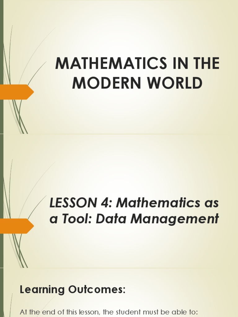 Data Management in Modern Mathematics | PDF | Statistics | Statistical ...