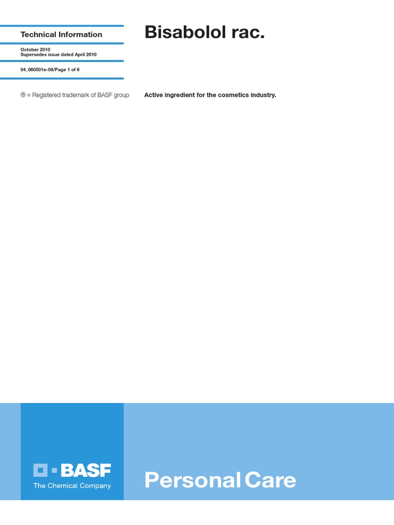 Technical Information Bisabolol Rac | PDF | Ethanol | Glycerol