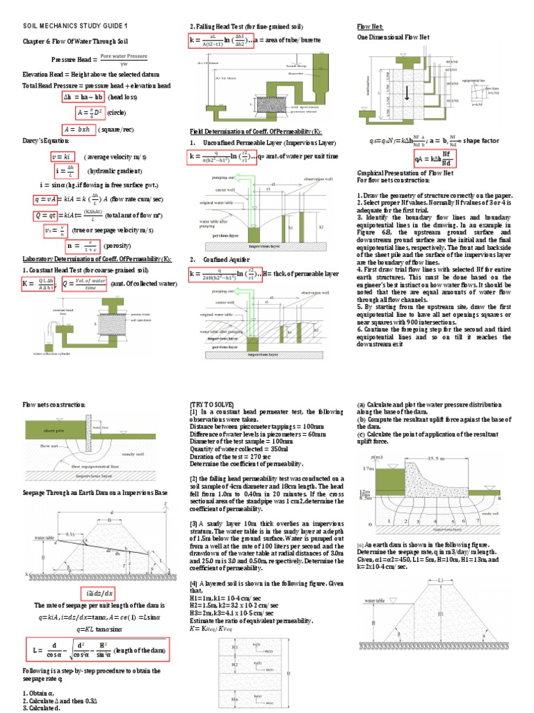 Analysis of Soil Mechanics Concepts and Flow of Water Through Soils | PDF | Soil Mechanics ...
