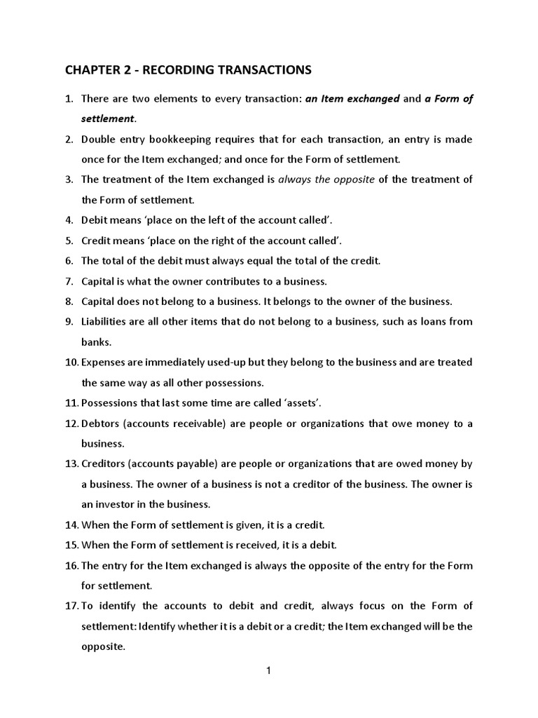 Recording Transactions and Introducing Key Accounting Concepts | PDF | Debits And Credits | Revenue