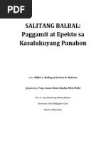 Mga Salitang Balbal Sa Wikang Filipino | PDF
