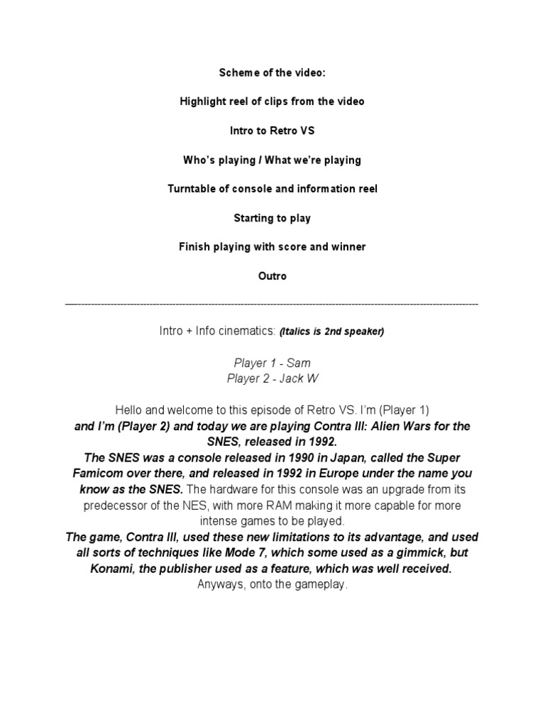 Script For FMP | PDF