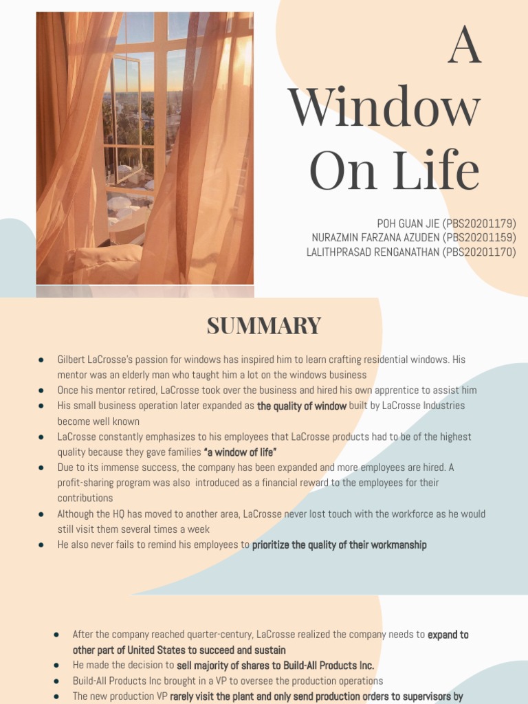 A Window On Life | PDF | Leadership | Social Psychology