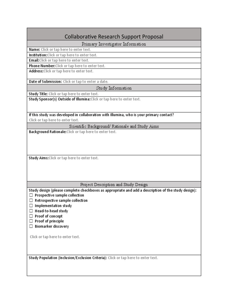 Collaborative Research Proposal Template | PDF | Sampling (Statistics) | Information Science