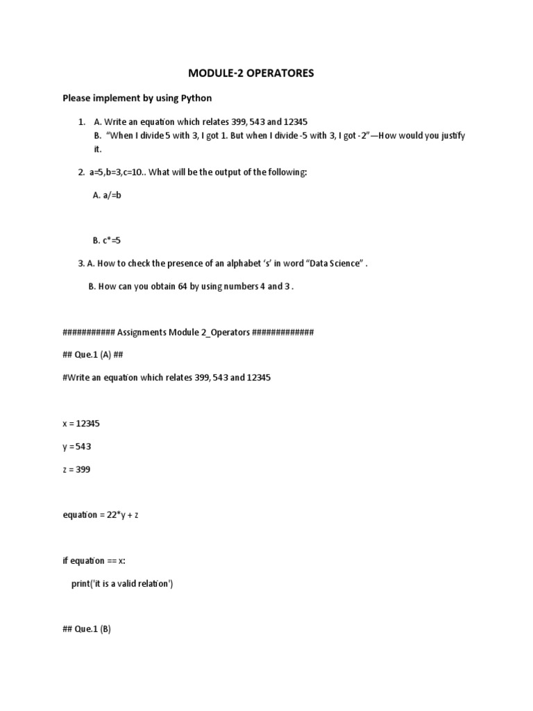 Assignment Module 2 | PDF