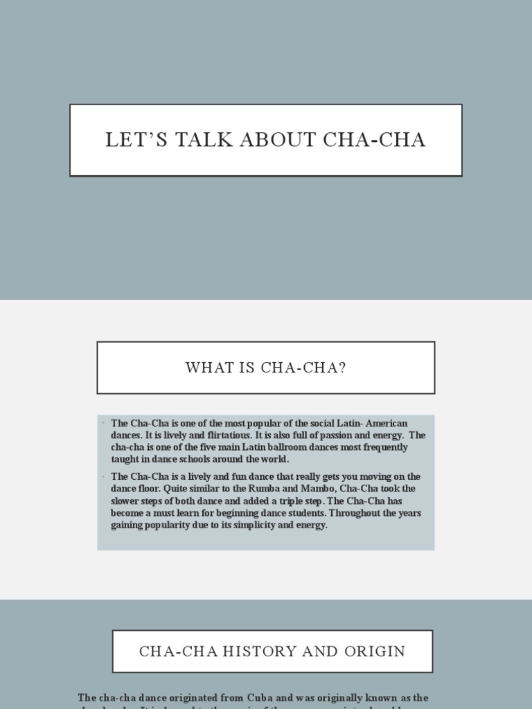 Cha-Cha Dance Guide: Steps & Tips | PDF | Dances | Partner Dance