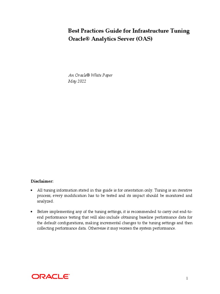Oracle Analytics Server Infrastructure Tuning Guide v2 | PDF ...