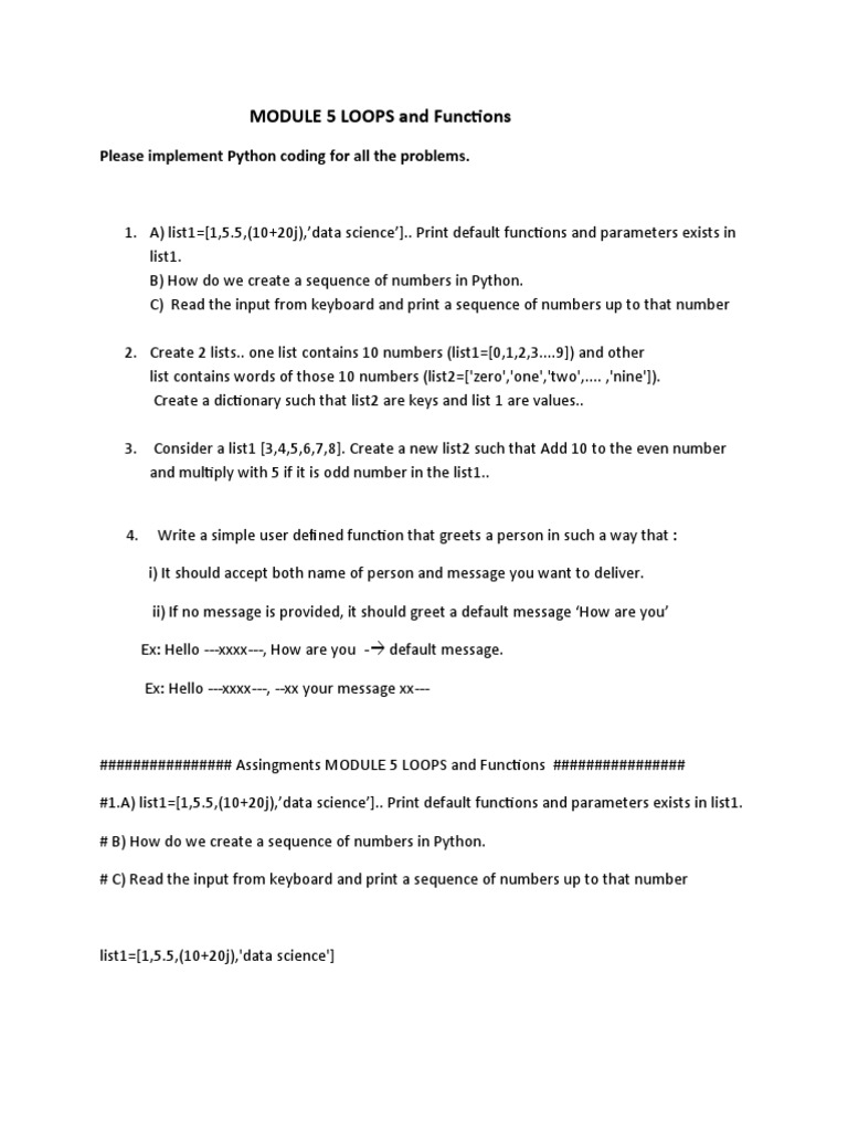 Assignment Module 5 Pdf Parameter Computer Programming Python Programming Language