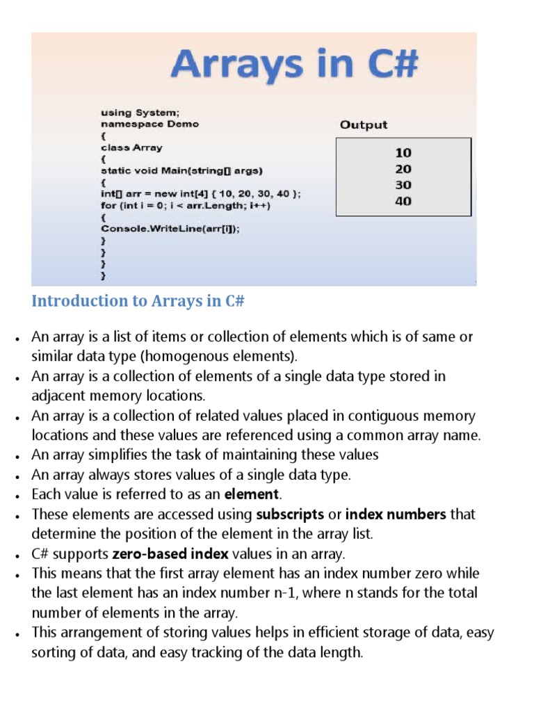 Arrays In C Download Free Pdf C Sharp Programming Language Computer Science 7600