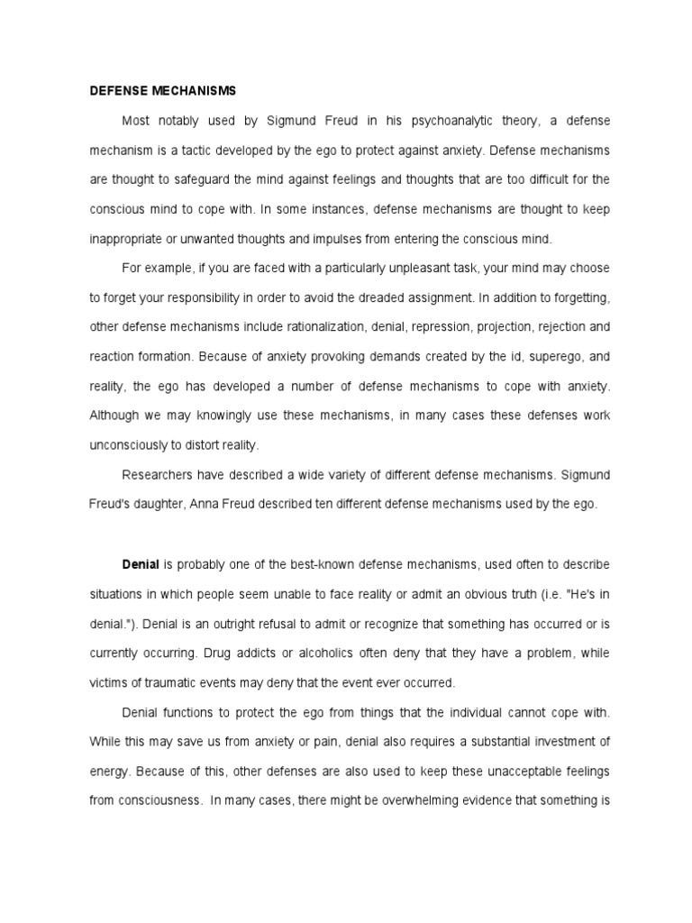 Defense Mechanisms | PDF