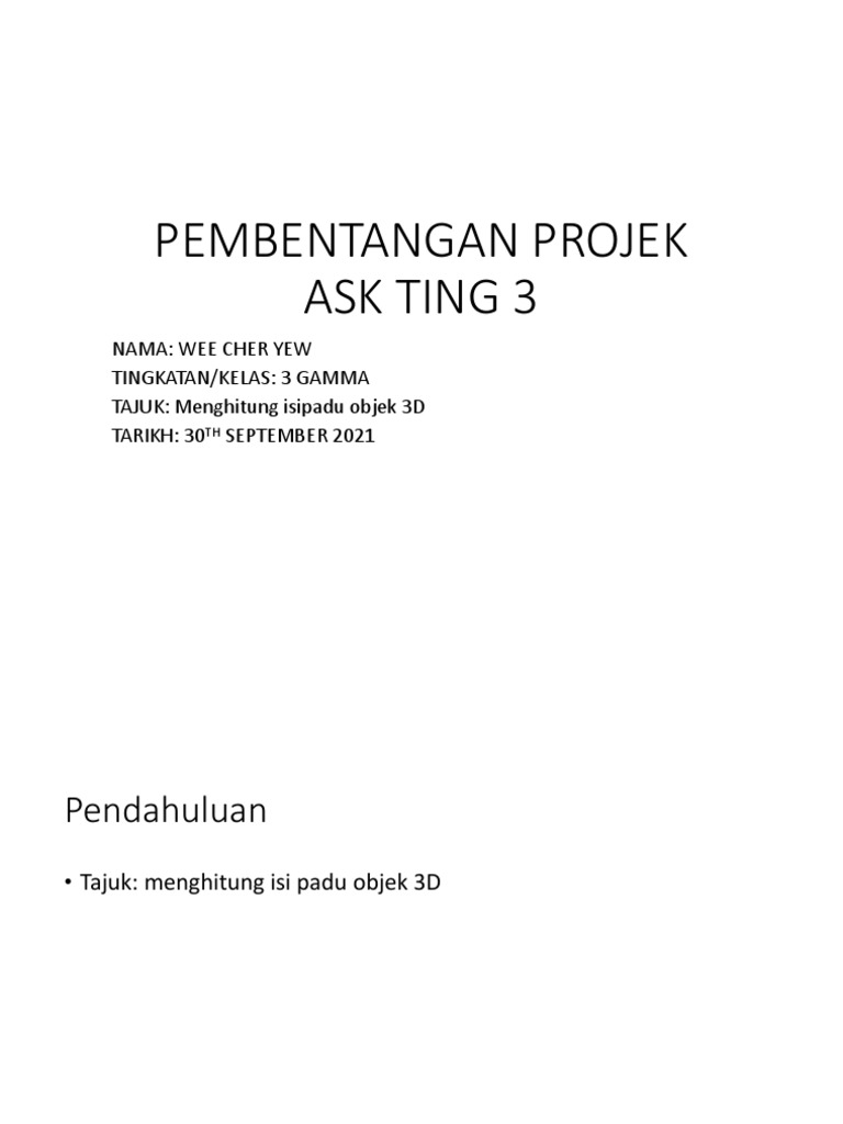Pembentangan Projek Ask Ting 3 | PDF