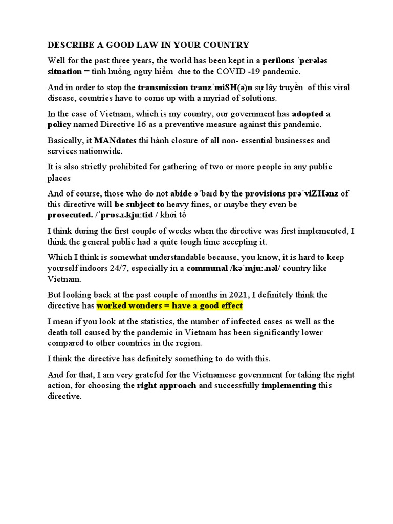 5.describe A Good Law in Your Country | PDF