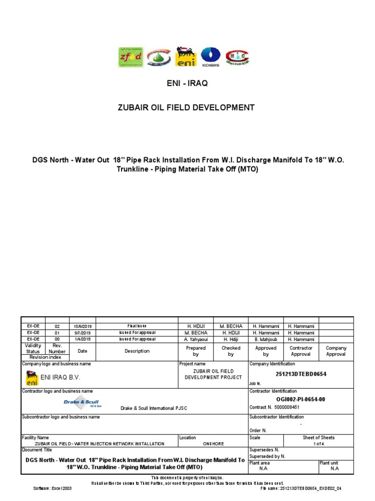 ZubaIR Oil Field Pipe Rack MTO | PDF | Industrial Processes | Gas ...