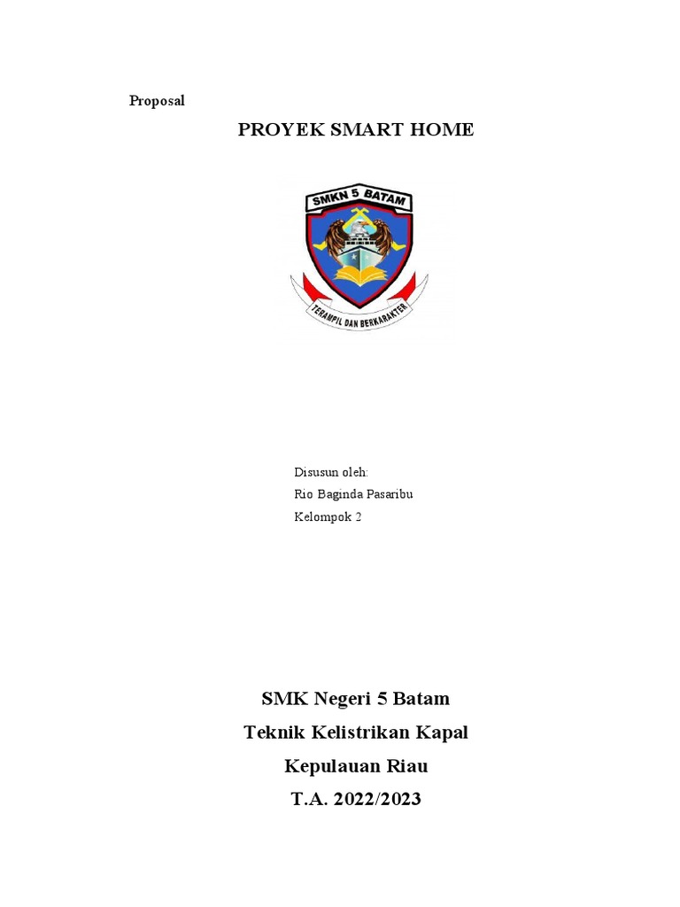 Proyek Smart Home: Proposal | PDF | Teknologi & Rekayasa