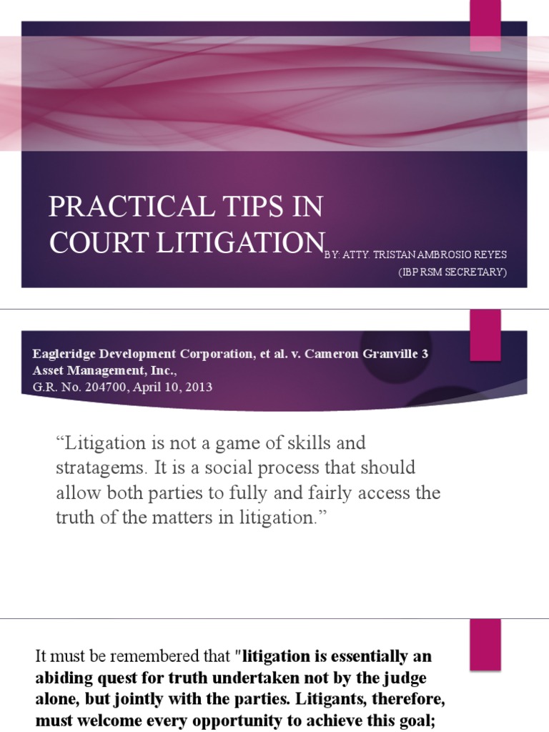 Litigation Tips for Lawyers | PDF | Judge | Justice