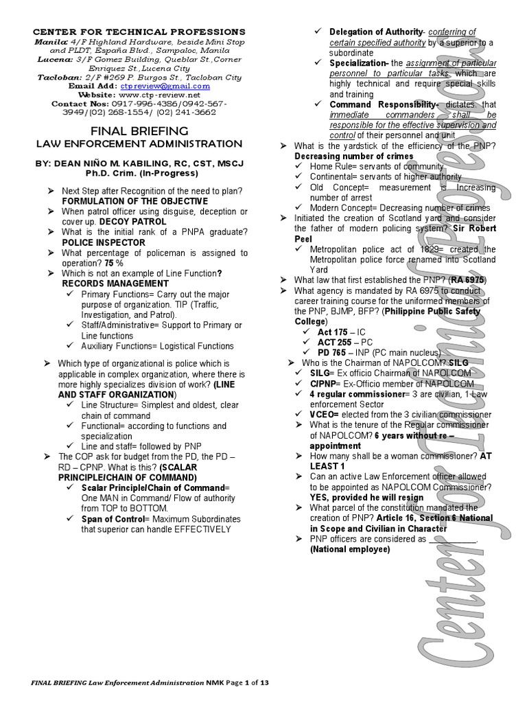 A Final Briefing Lea | PDF | Physical Security | Police