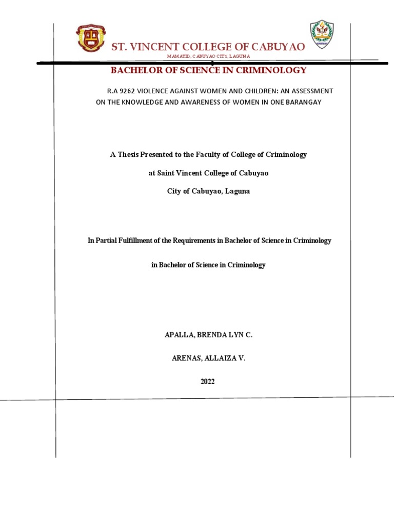 Thesis RA 9262 | PDF | Violence | Violence Against Women