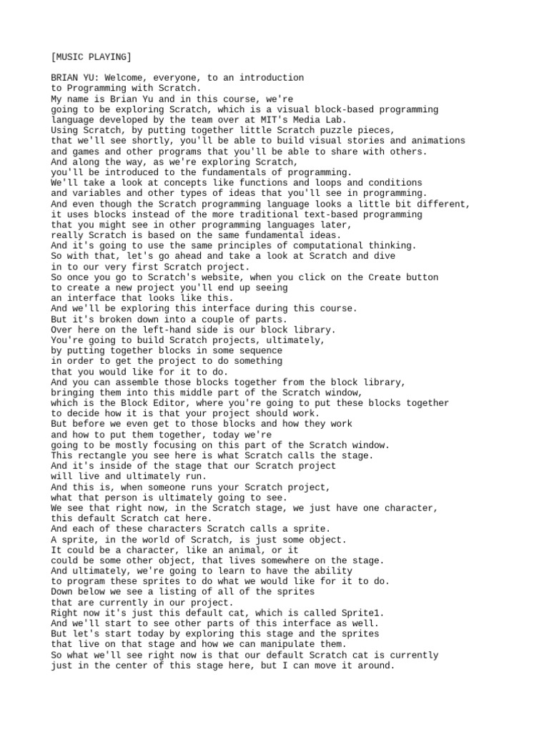 Lecture1 720p En Pdf Scratch Programming Language Computer Programming