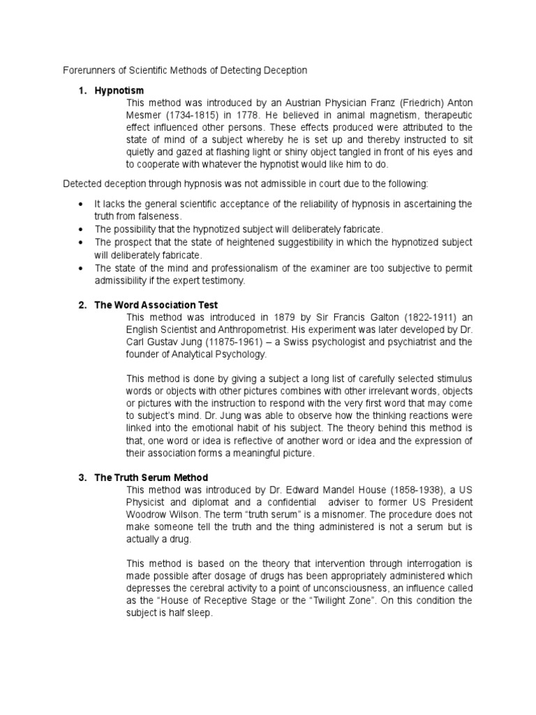 Lie Detection Part 2 | PDF | Hypnosis | Forensic Science