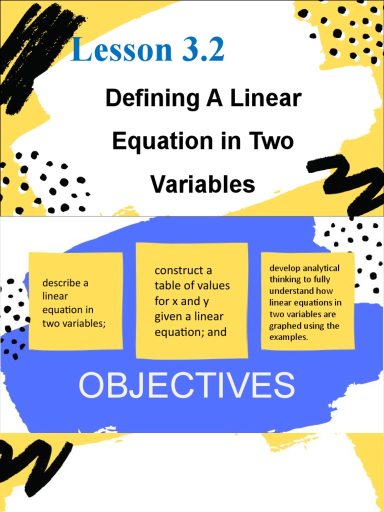 Week 5 - Lesson-3.2 - Linear-Equation-in-Two-Variables | PDF
