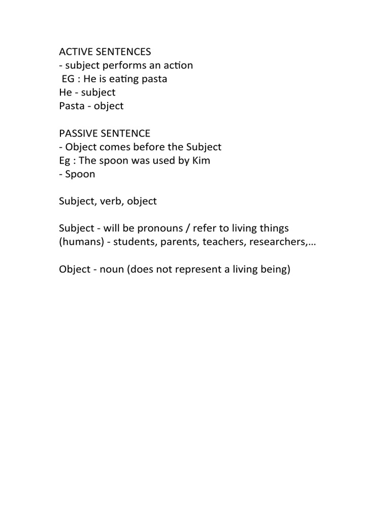 Active vs. Passive Sentences Explained | PDF | Philosophy | Language ...