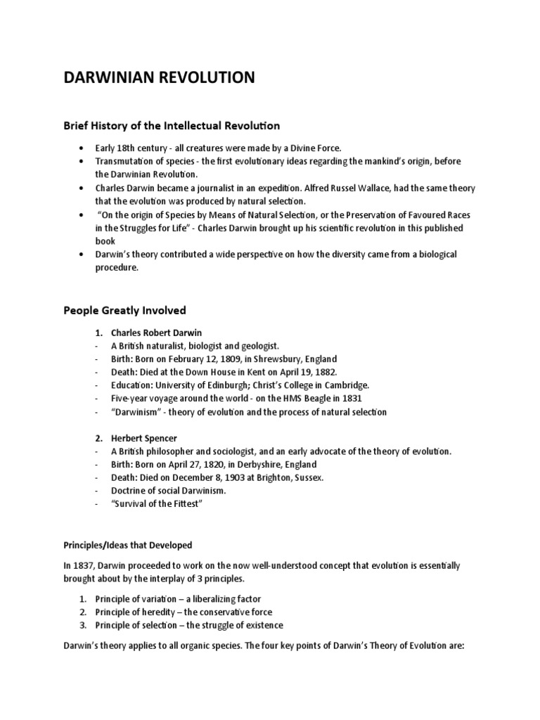 Darwinian Revolution | PDF | Charles Darwin | Natural Selection