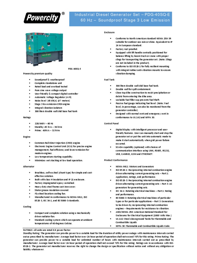 PDG 40S Qe | PDF | Engines | Diesel Engine