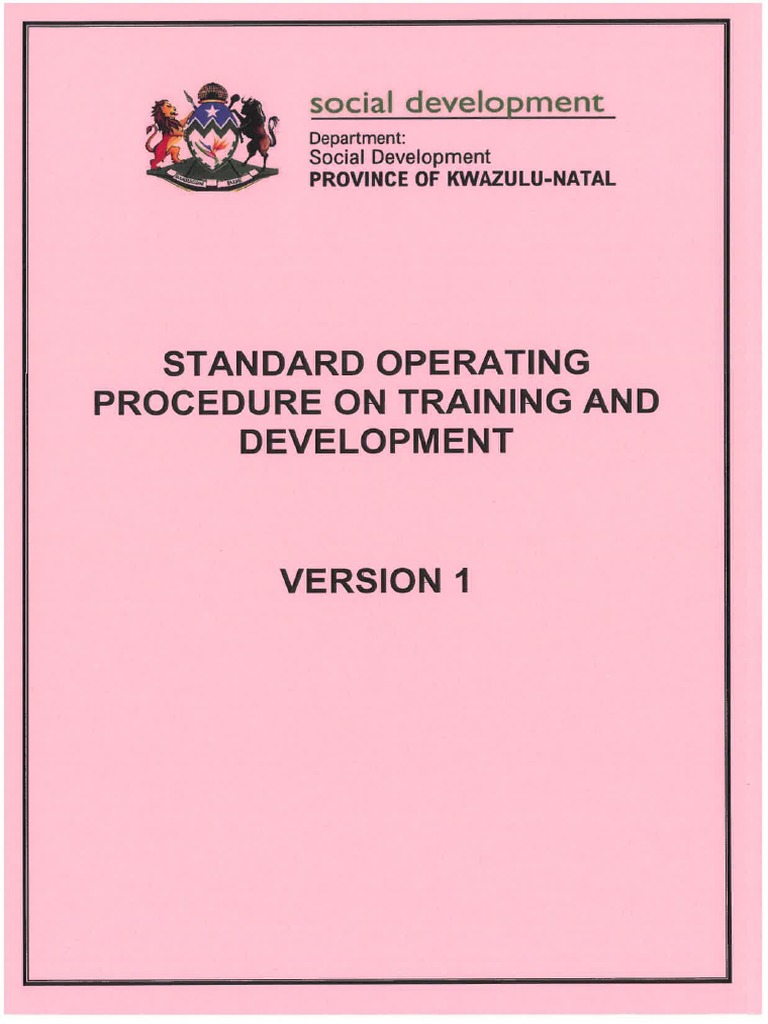 Sop On Training and Development - 1 | PDF