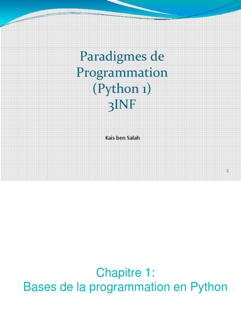 Cours Python Les Concepts de Bases | PDF | Structure de contrôle ...