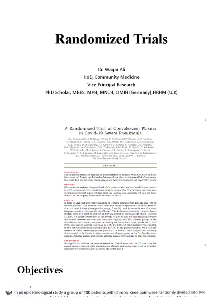 Randomized Trials | Download Free PDF | Randomized Controlled Trial | Clinical Trial