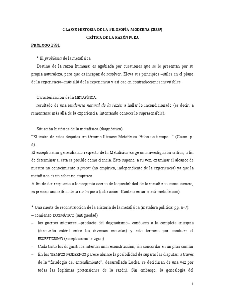 Clase 1, KRV (2009) | PDF | A priori y a posteriori | Metafísica