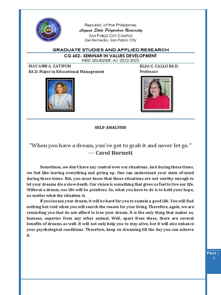 Self Analysis | PDF | Happiness | Psychological Concepts