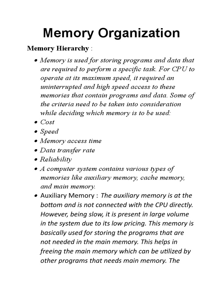 Memory Organization 4 | PDF | Random Access Memory | Computer Data Storage