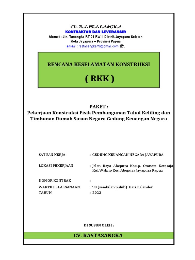 RKK Pekerjaan Talud Kota Jayapura | PDF