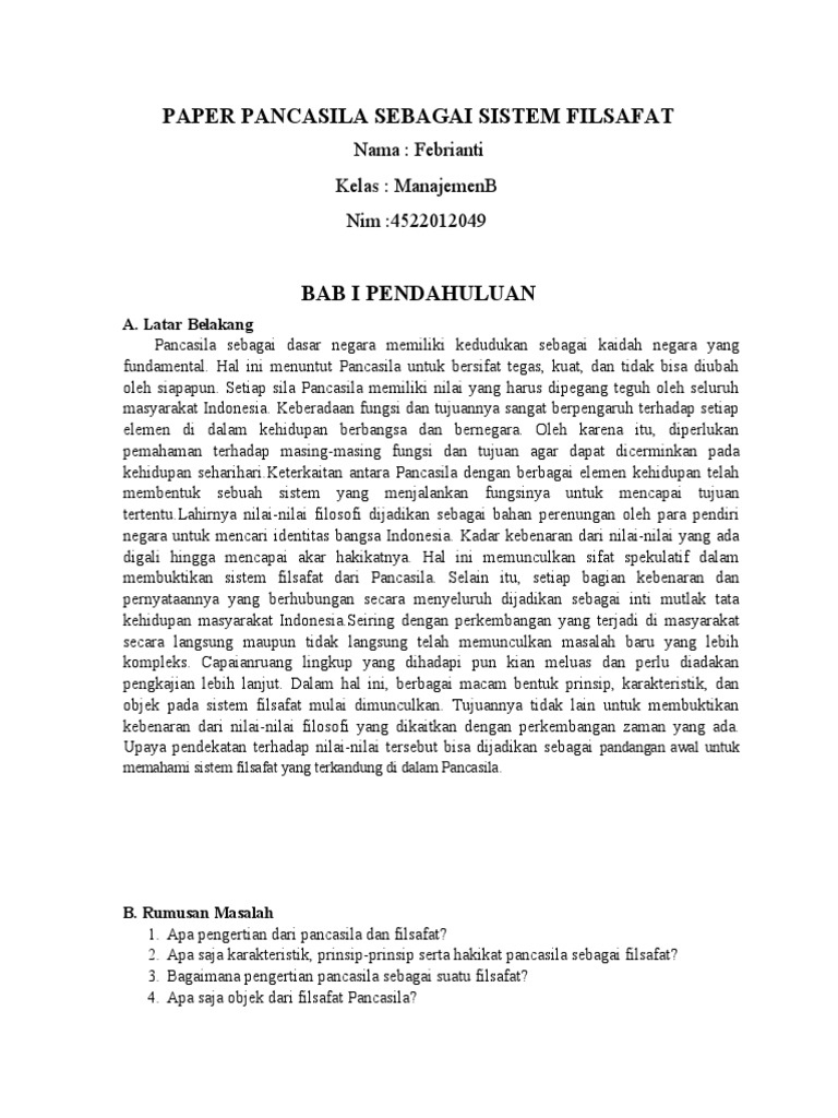 Paper Makalah Pancasila | PDF