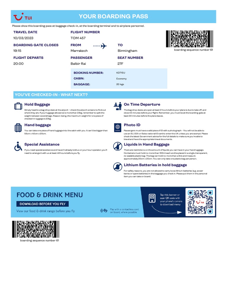 Boarding Passes PDF | PDF | Baggage | Aviation