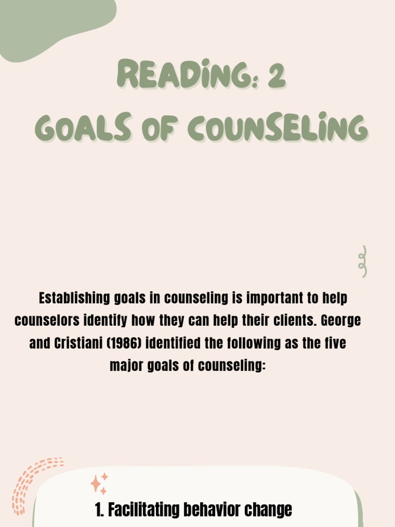 Goals of Counseling | PDF | Psychotherapy | Decision Making