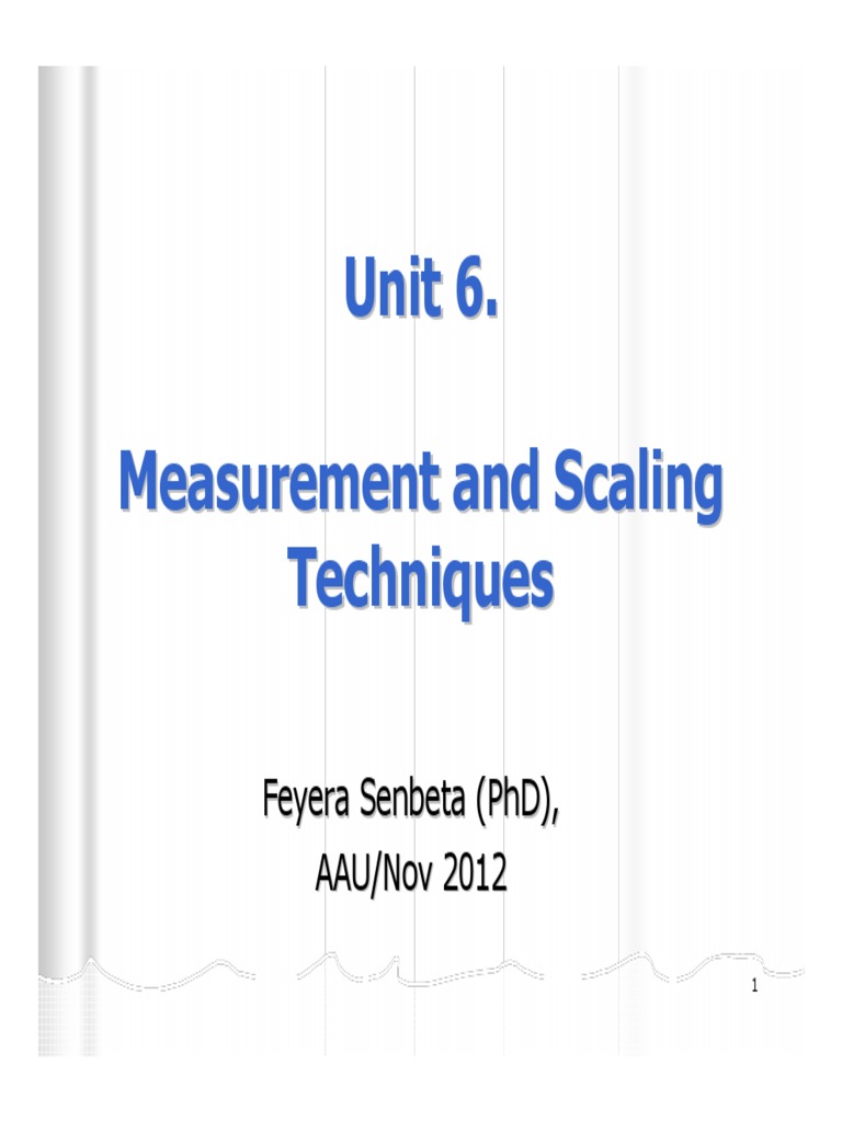 Unit 6. Measurement and Sacle | PDF | Level Of Measurement | Measurement