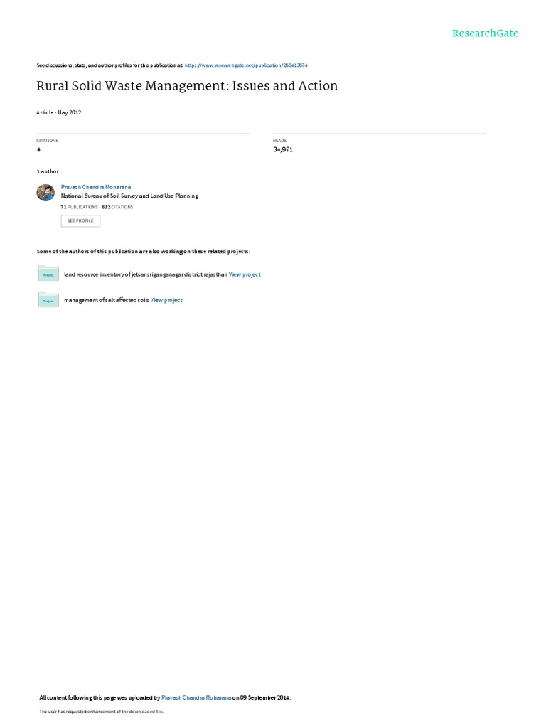 Rural Solid Waste Management Insights | PDF | Waste Management | Waste