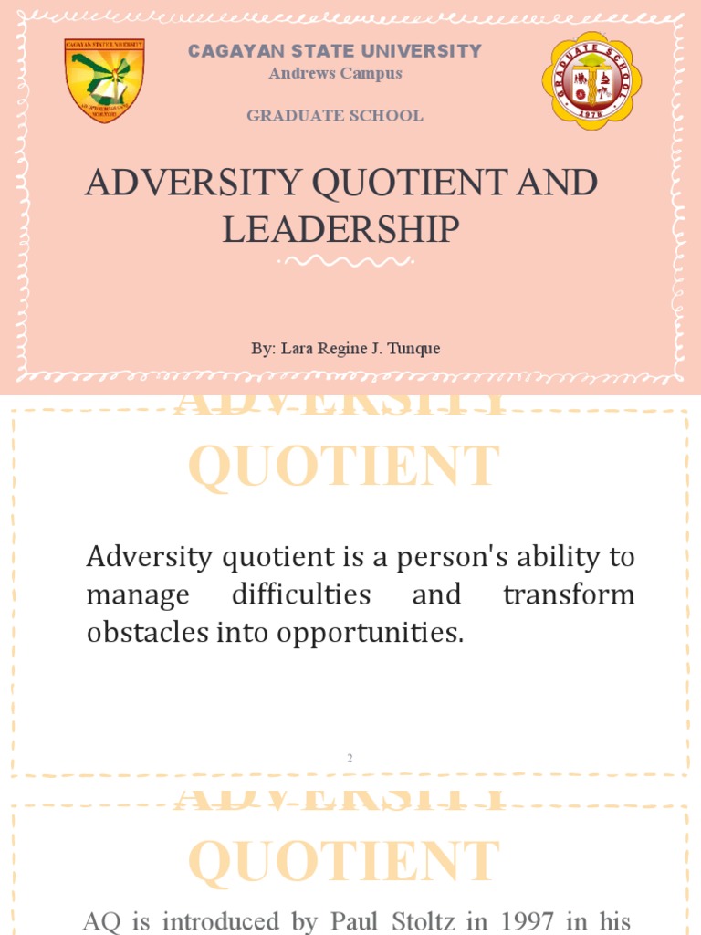 Adversity Quotient and Leadership: Cagayan State University | PDF