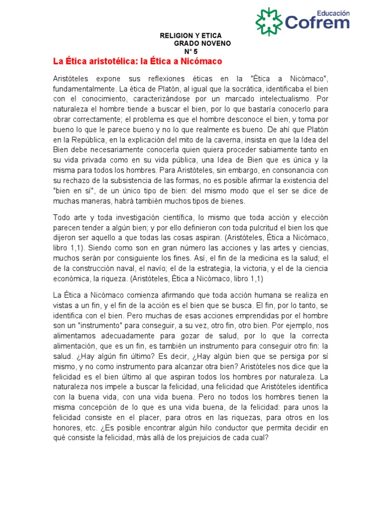 Taller 5-Periodo 2-Reli | PDF | Virtud | Aristóteles