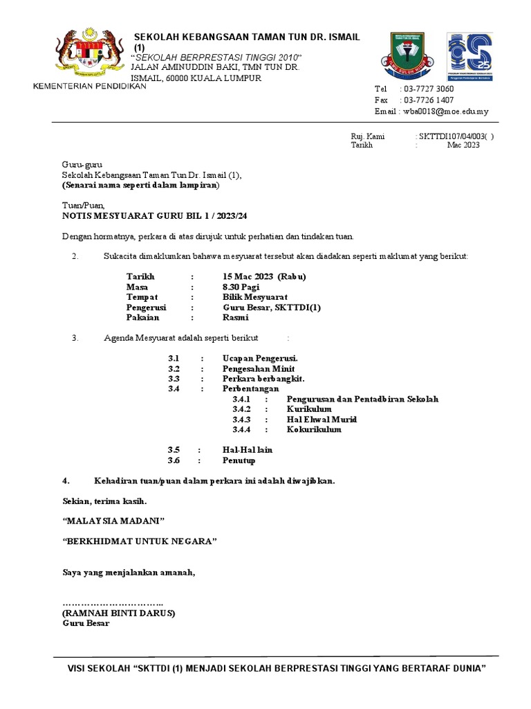 Ruj. Kami: SKTTDI107/04/003 Tarikh: Mac 2023 | PDF