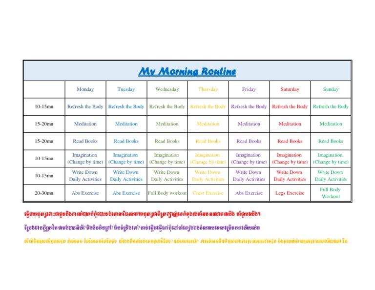 My Morning Routine: Monday | PDF