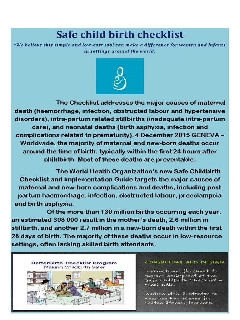 WHO Safe Childbirth Checklist PDF | PDF | Childbirth | World Health ...