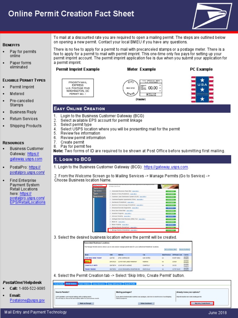 Usps Online Permit Creation - v9 | PDF | United States Postal Service ...