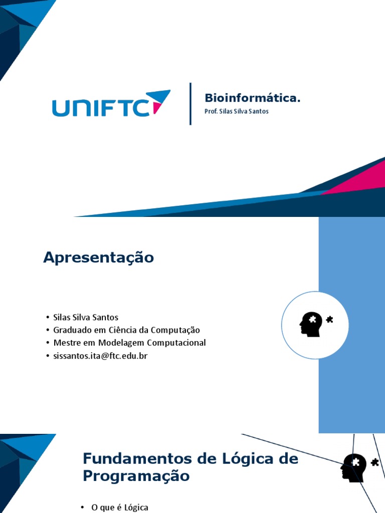Introdução à Bioinformática e Fundamentos de Lógica de Programação ... Introdução à Bioinformática e Fundamentos de Lógica de Programação ...