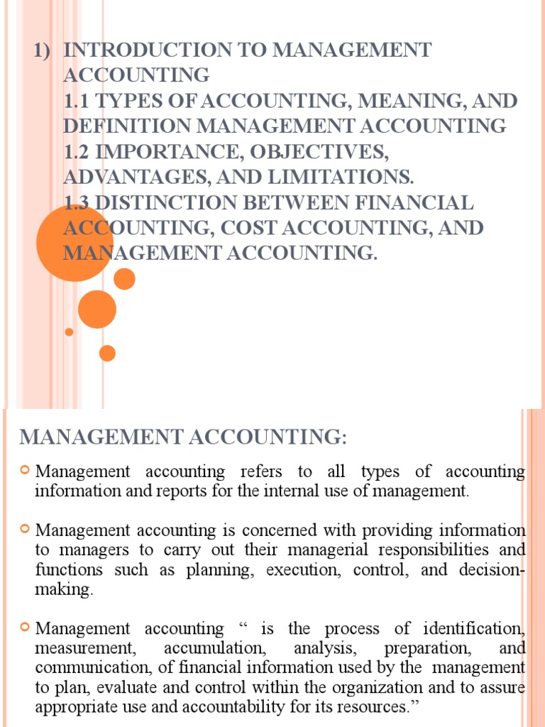 Unit - 1 - Introduction Management Accounting | PDF