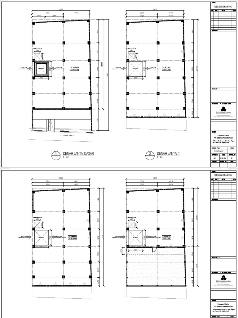 Denah Lantai Dasar Denah Lantai 1: Design Drawing | PDF